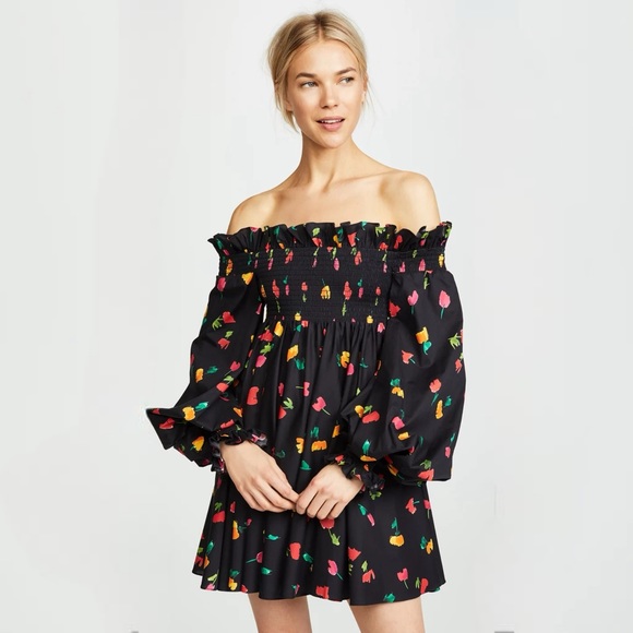Caroline Constas | Dresses | Caroline Constas Kora Floral Off Shoulder ...